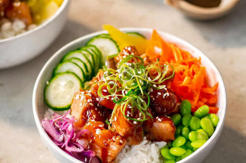 Easy Teriyaki Chicken Poke Bowls Recipe (25 Minutes) - Home Fresh Eats ...