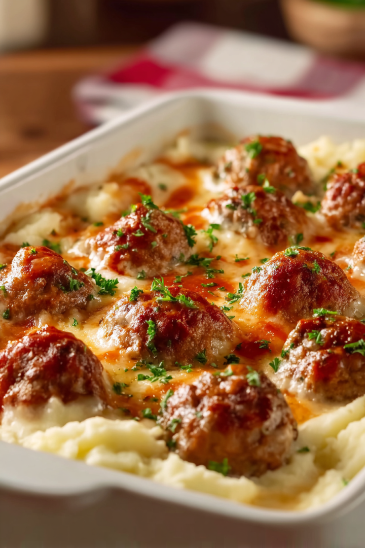 Meatball Mashed Potato Bake Recipe - Easy Comfort Food - Home Fresh ...