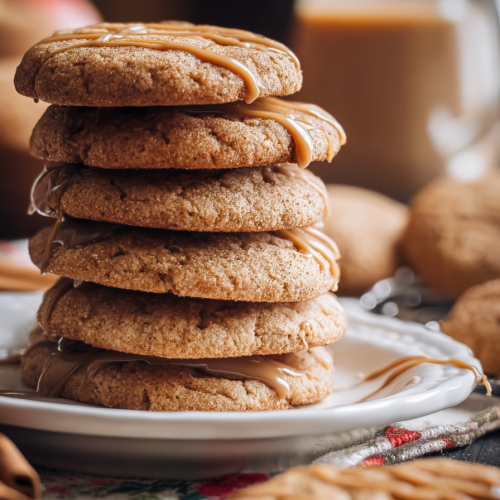 Apple Cinnamon Cookies Recipe with Caramel Drizzle - Home Fresh Eats ...